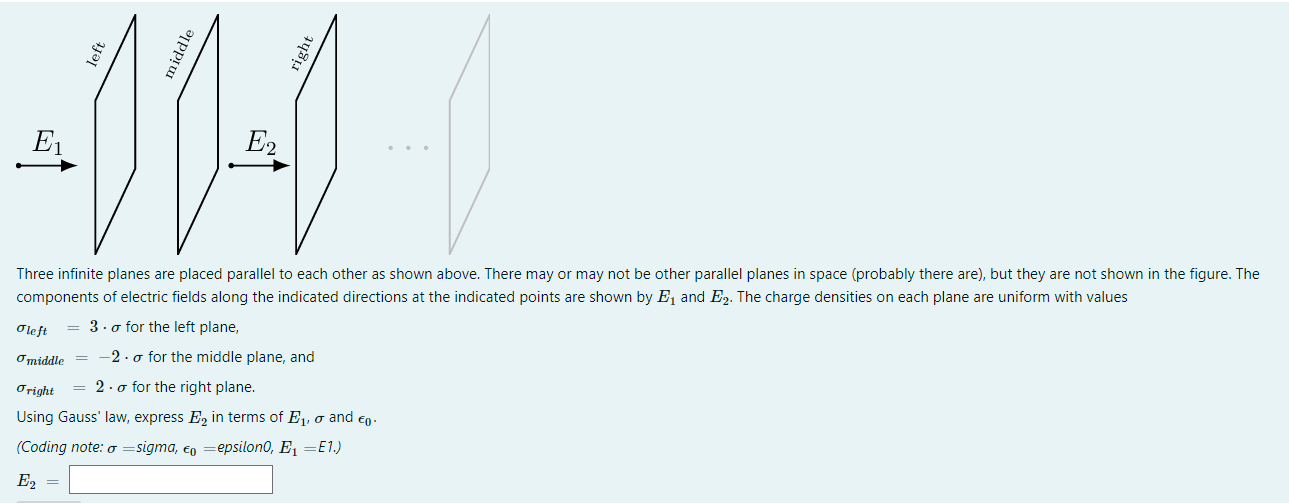 Solved Three infinite planes are placed parallel to each | Chegg.com