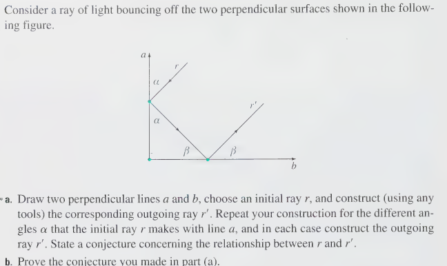 Solved Consider a ray of light bouncing off the two | Chegg.com