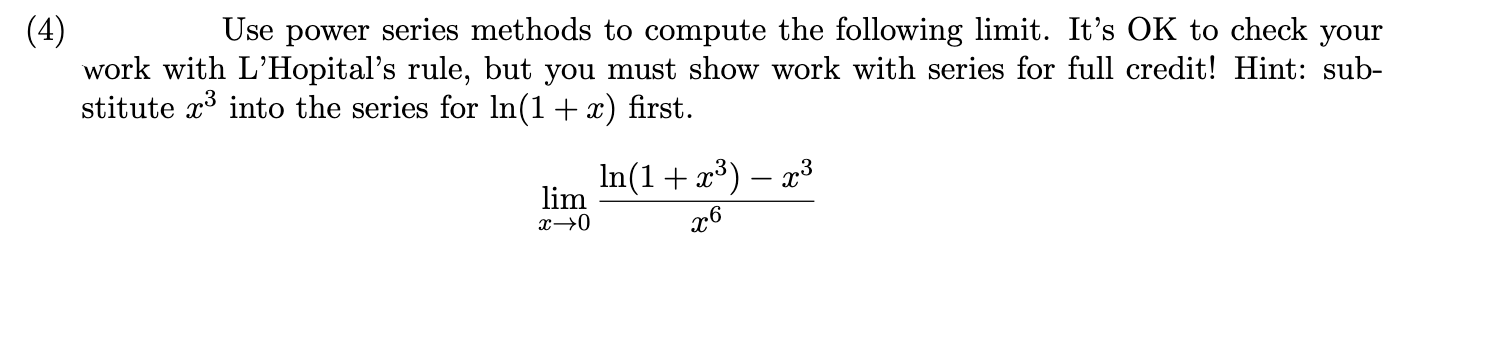 Solved (4) ﻿Use power series methods to compute the | Chegg.com