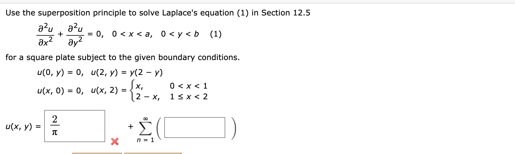 Solved Use the superposition principle to solve Laplace's | Chegg.com