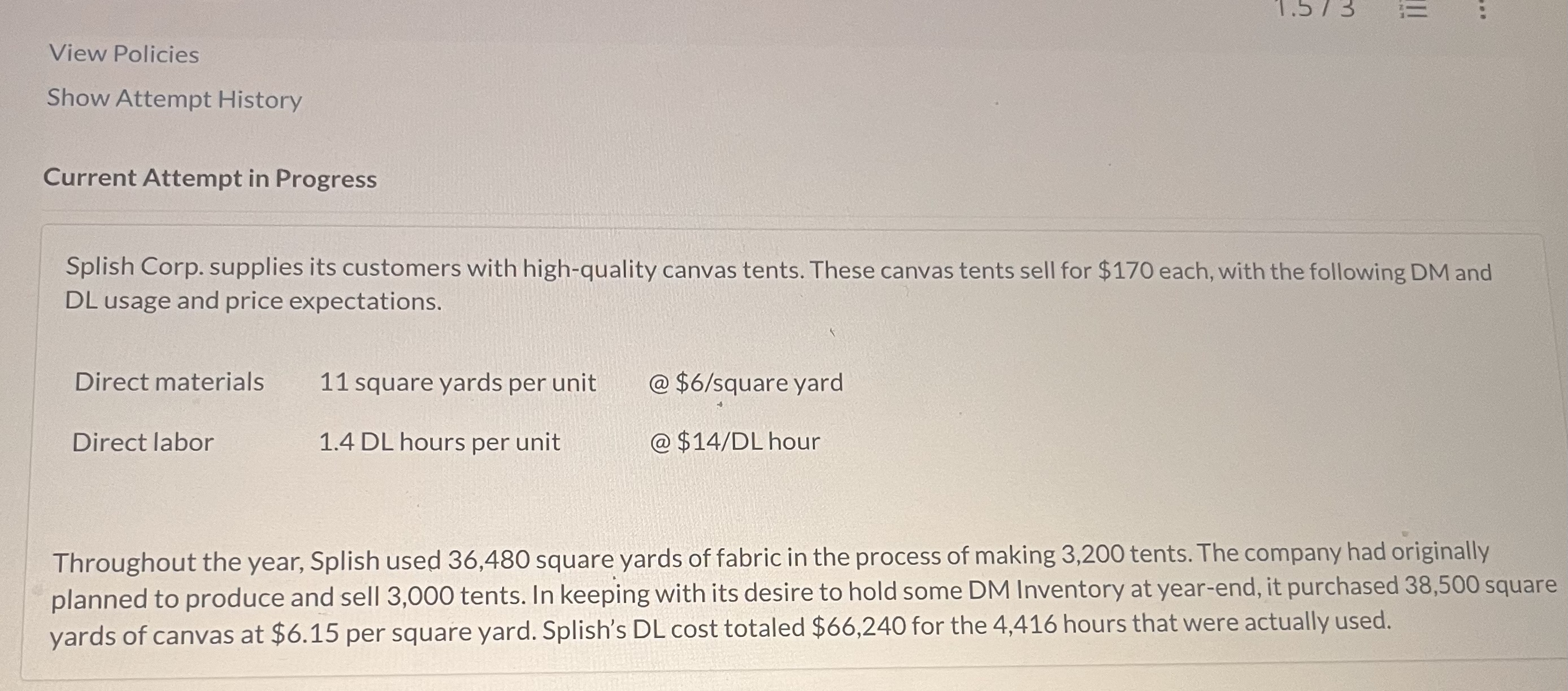Solved Splish Corp. supplies its customers with high-quality | Chegg.com