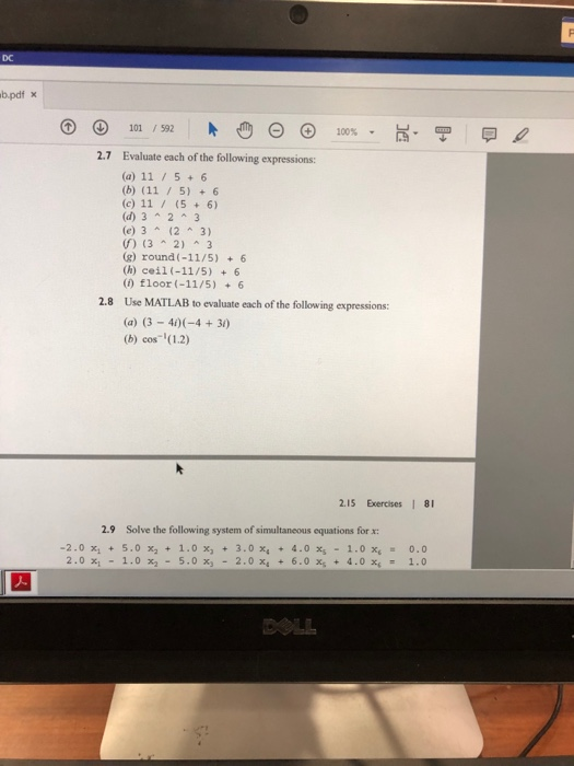 Solved Pleas pdf 101 592 1Chapter 2 MATLAB Basics 2.5 Assume | Chegg.com