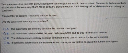 Solved Two statements that can both be true about the same | Chegg.com