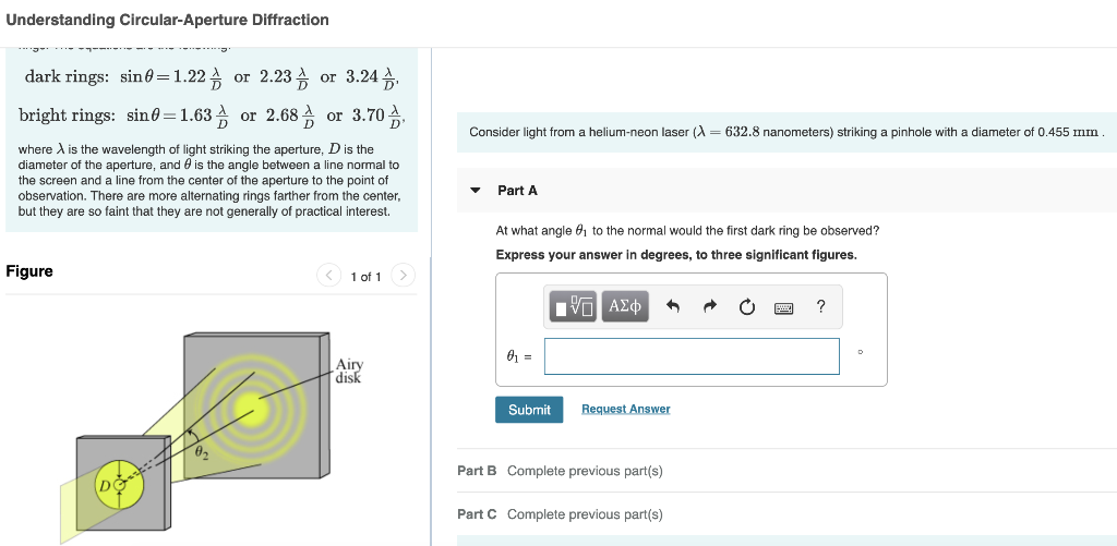 Solved Understanding Circular-Aperture Diffraction dark | Chegg.com