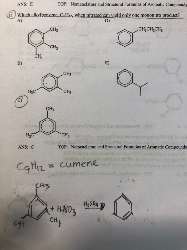 Solved ANS: E TOP: Nomenclature and Structural Formulas of | Chegg.com