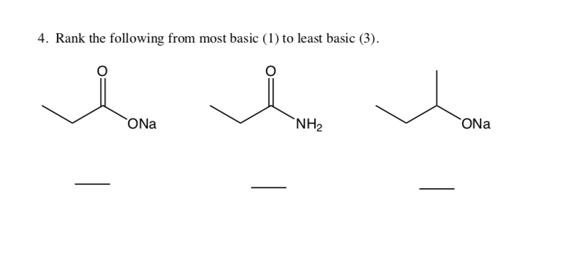 Solved 4. Rank the following from most basic (1) to least | Chegg.com