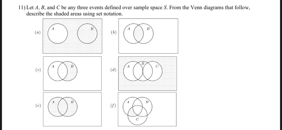 Solved 11. ﻿Let A,B, ﻿and C ﻿be any three events defined | Chegg.com