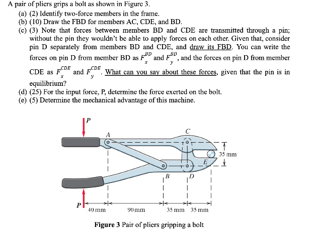 Solved PLEASE COMPLETE ALL PARTS.A pair of pliers grips a | Chegg.com