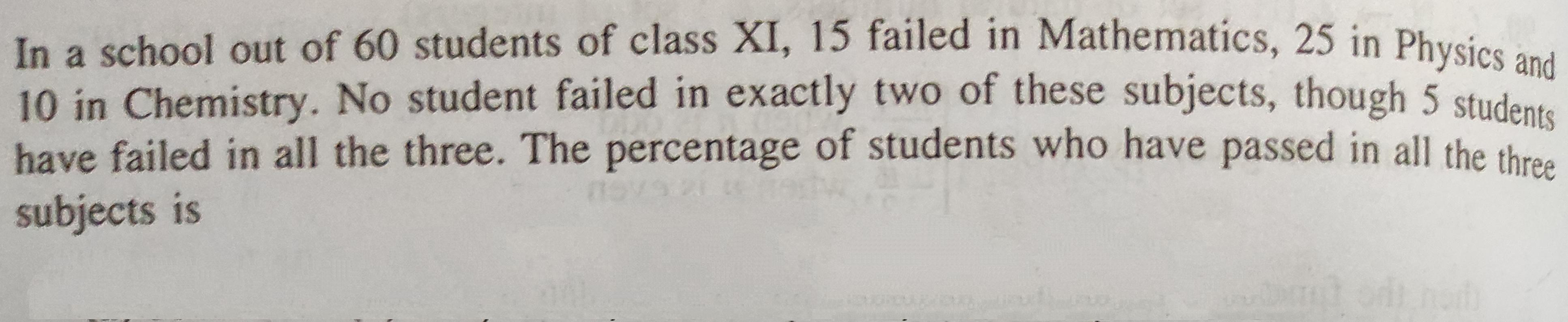 Solved a In a school out of 60 students of class XI, 15 | Chegg.com