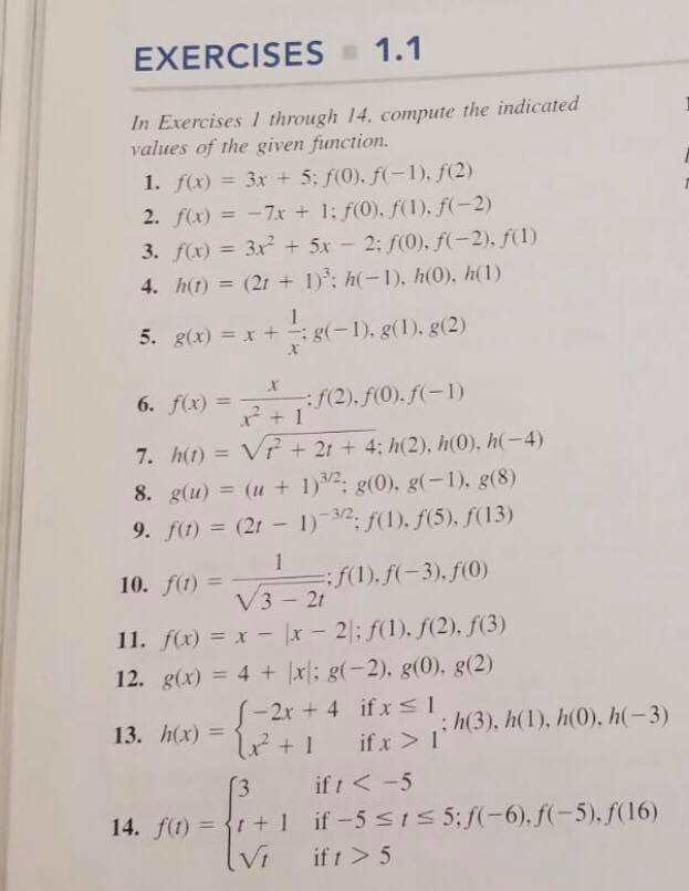 Solved EXERCISES1.1 In Exercises 1 through 14, compute the | Chegg.com