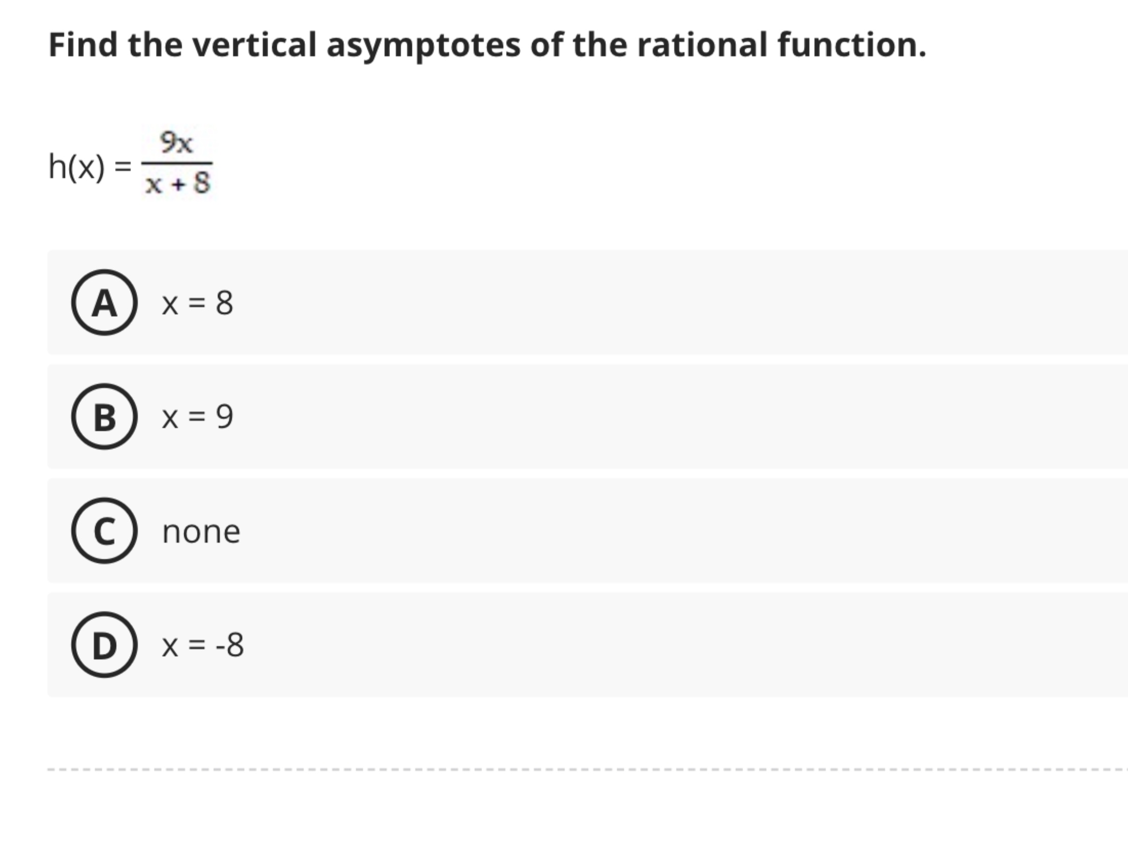 Solved Find the vertical asymptotes of the rational | Chegg.com