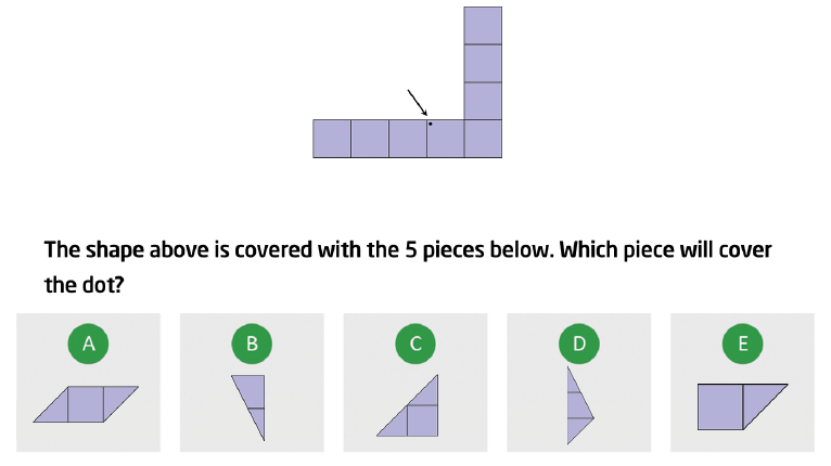 Solved The shape above is covered with the 5 pieces below. | Chegg.com
