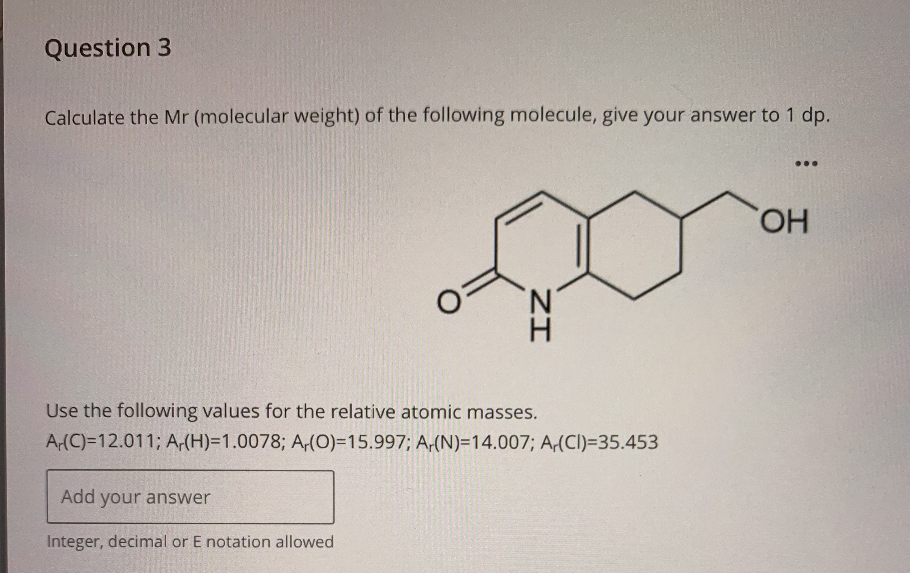 Solved Calculate the Mr (molecular weight) of the following | Chegg.com