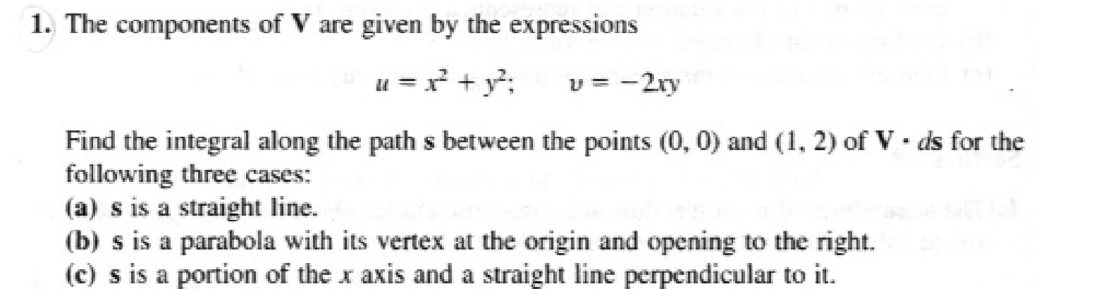 Solved 1. The components of V are given by the expressions | Chegg.com