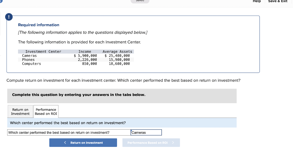 Solved seve Help Save & Exit Required information (The | Chegg.com