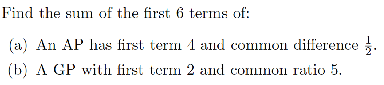 Solved Find the sum of the first 6 terms of: (a) An AP has | Chegg.com