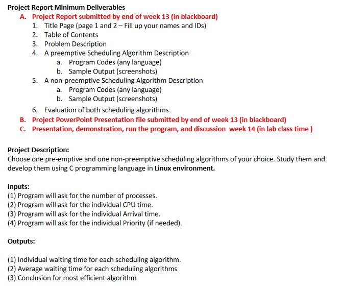Solved Project Report Minimum DeliverablesA. ﻿Project Report | Chegg.com