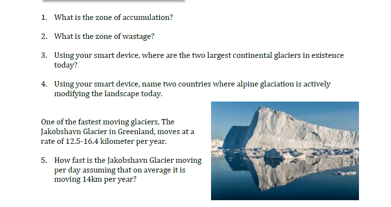 Solved 1. What is the zone of accumulation? 2. What is the | Chegg.com
