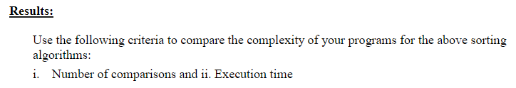 Solved Using C++, Complete this project of sorting | Chegg.com