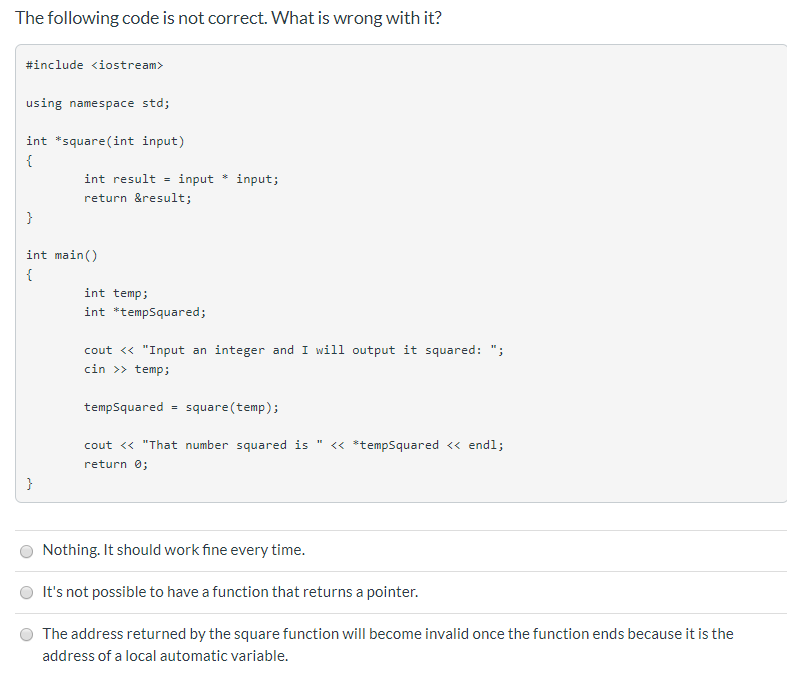 Solved The following code is not correct. What is wrong with | Chegg.com