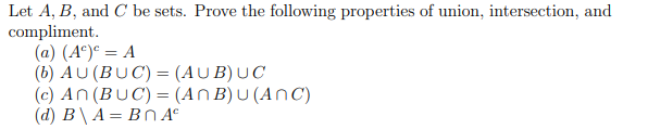 Solved Let A,B, and C be sets. Prove the following | Chegg.com