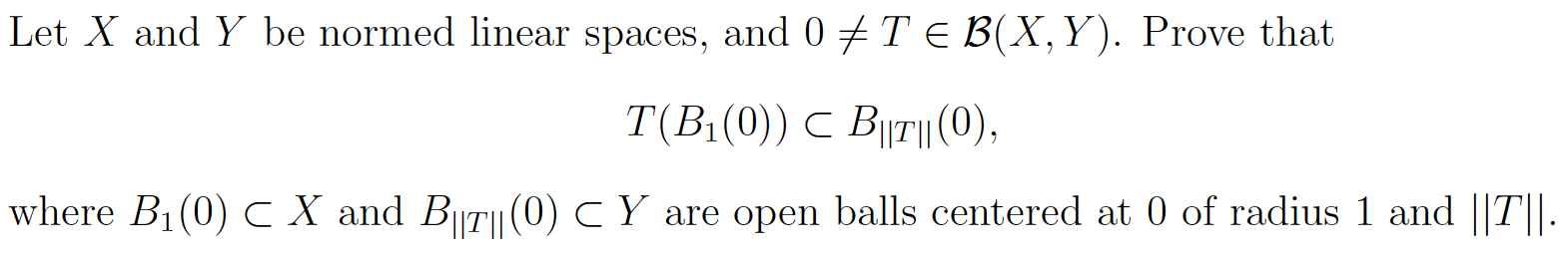 Solved Let X and Y be normed linear spaces, and 0 #TEB(X,Y). | Chegg.com