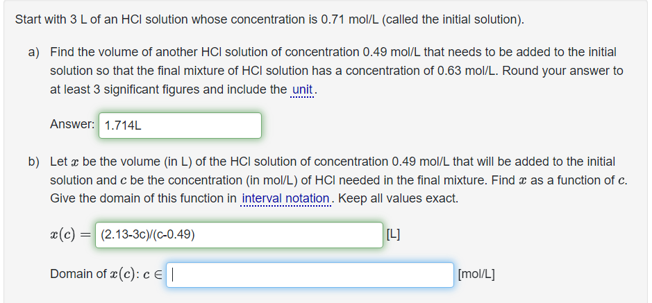 Solved Start with 3L ﻿of an HCl ﻿solution whose | Chegg.com