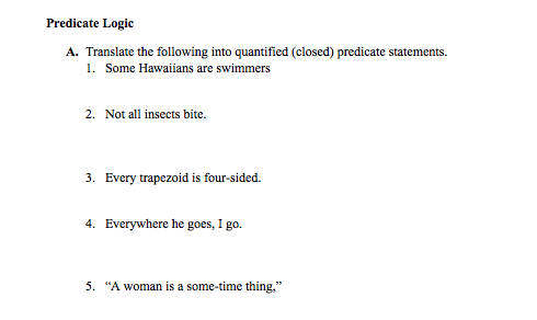 Solved Predicate Logic A. Translate the following into | Chegg.com