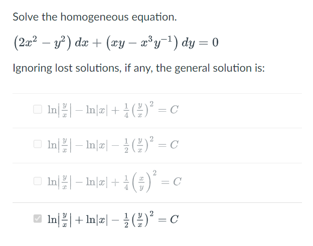 Solved Solve the homogeneous equation. | Chegg.com