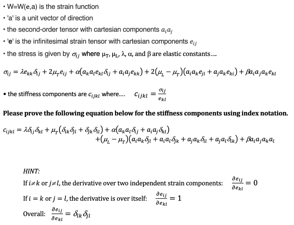 Solved , W=W(e,a) is the strain function .'a' is a unit | Chegg.com