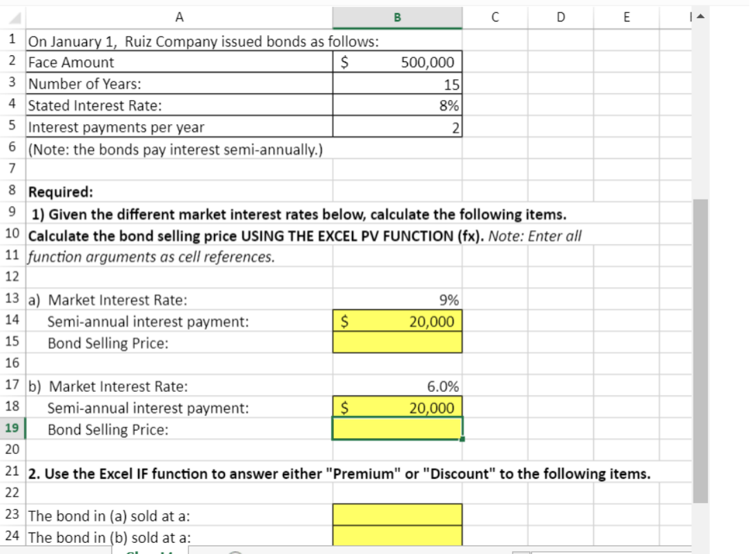 Solved Calculate The Price Of A Bond Using The Excel PV Chegg