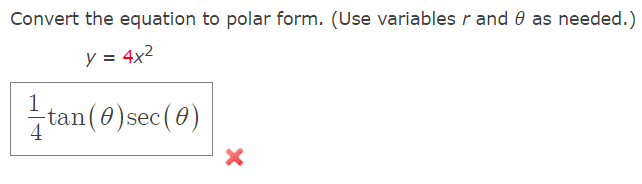 Solved Convert the equation to polar form. (Use variables r | Chegg.com