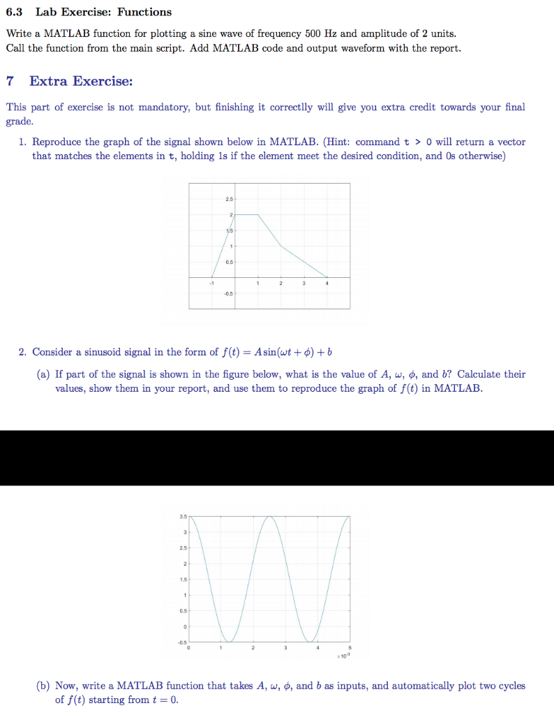 Solved 6.3 Lab Exercise: Functions Write a MATLAB function | Chegg.com