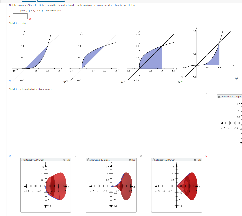 Solved Find the volume V of the solid obtained by rotating | Chegg.com