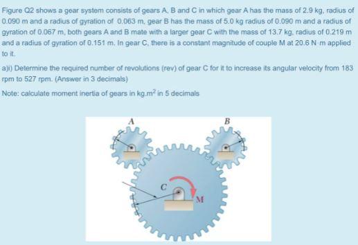 Solved Figure 22 shows a gear system consists of gears A, B | Chegg.com