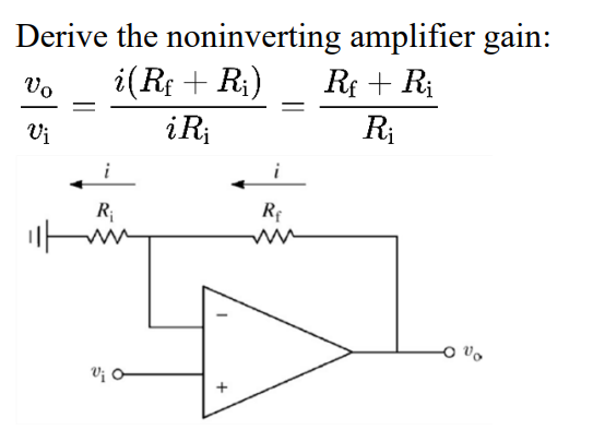 Solved Derive the noninverting amplifier gain: | Chegg.com