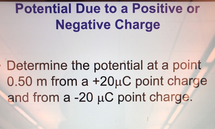 Solved Potential Due to a Positive or Negative Charge | Chegg.com