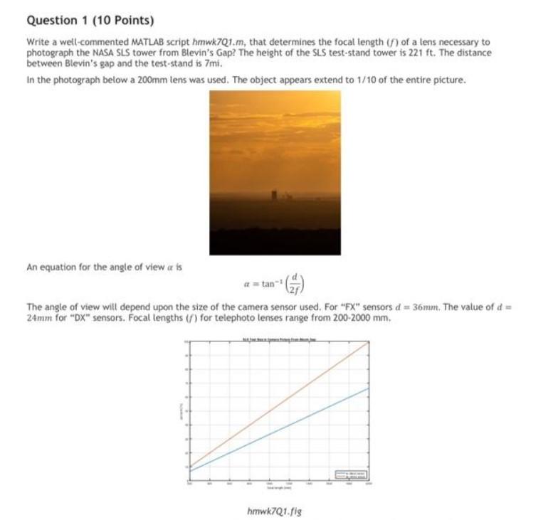 Question 1 (10 Points) Write a well-commented MATLAB | Chegg.com