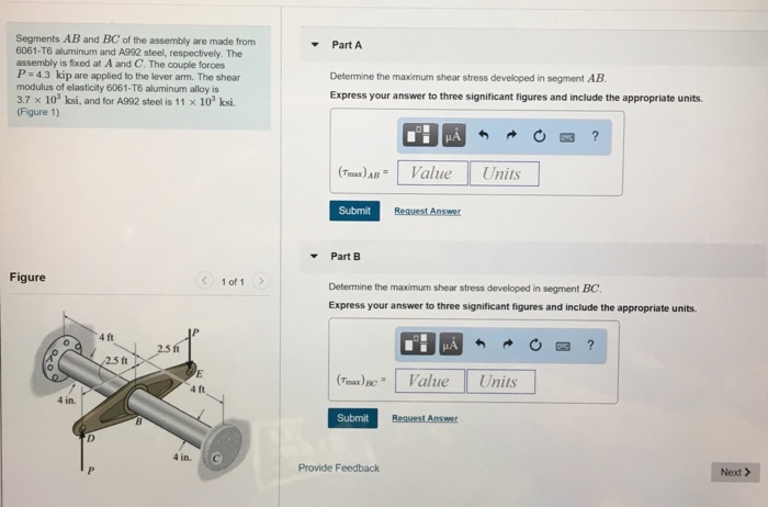 Solved Segments AB and BC of the assembly are made from | Chegg.com