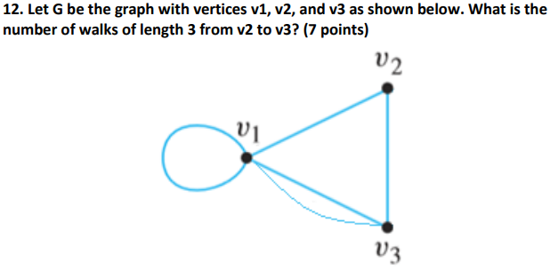 Solved 12. Let G be the graph with vertices v1, v2, and v3 | Chegg.com