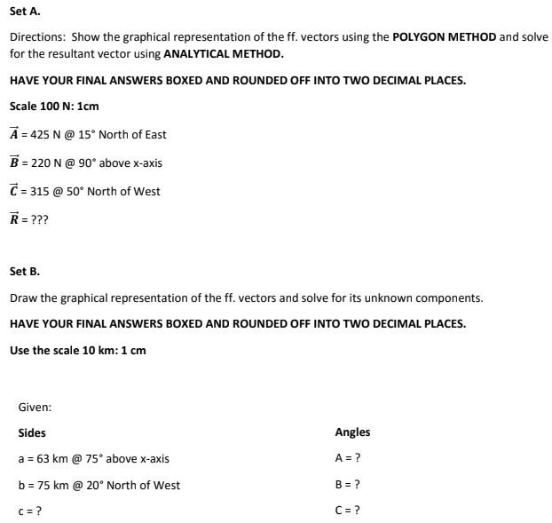 Solved Set A. Directions: Show the graphical representation | Chegg.com