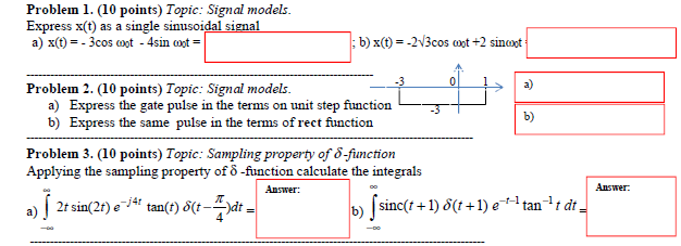 Solved Problem 1. (10 points) Topic: Signal models. Express | Chegg.com