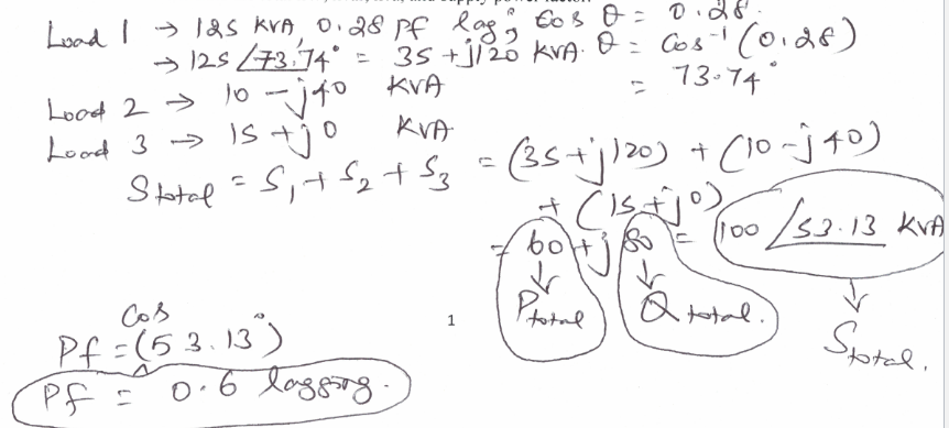 Solved no 2) Figure below shows three loads connected in | Chegg.com