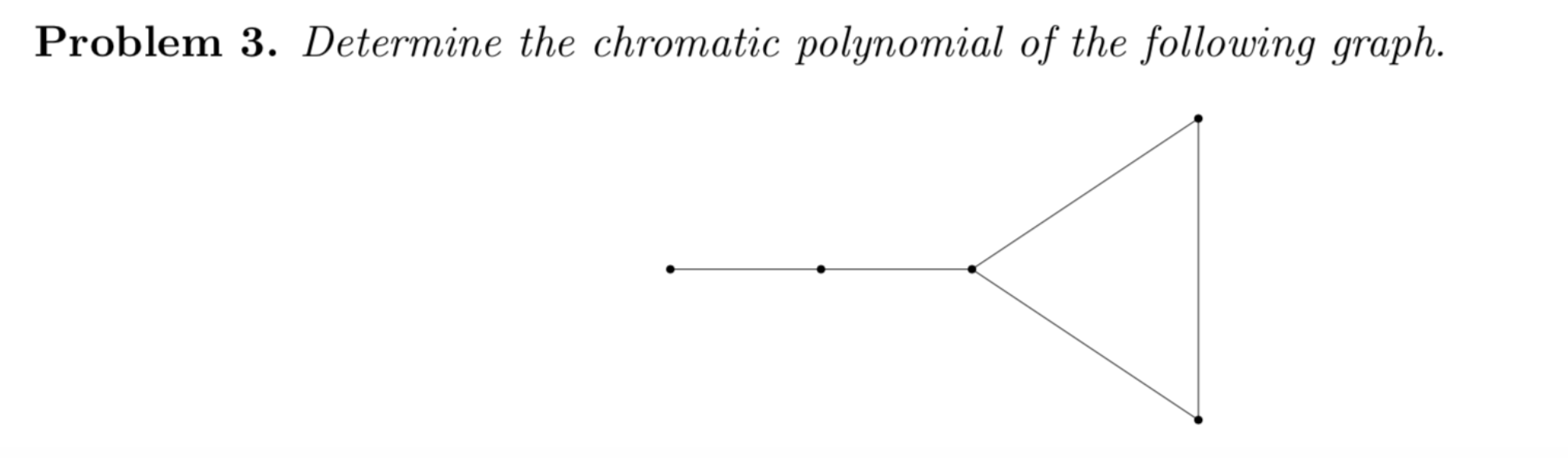 Solved Problem 3. Determine the chromatic polynomial of the | Chegg.com