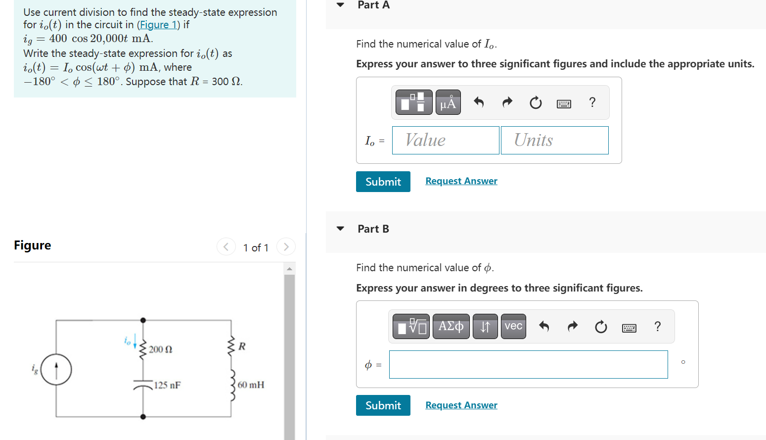 Solved Use current division to find the steady-state | Chegg.com