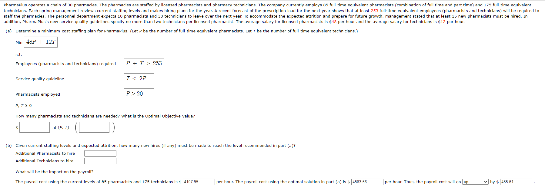 Solved I need an explanation on the blank fields ONLY. The | Chegg.com