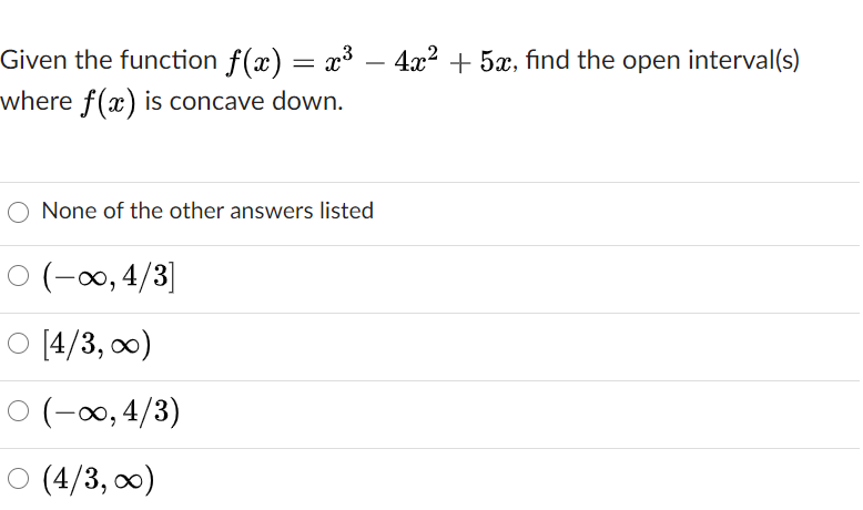 Solved Given the function f(x) = x3 – 4x2 + 5x, find the | Chegg.com