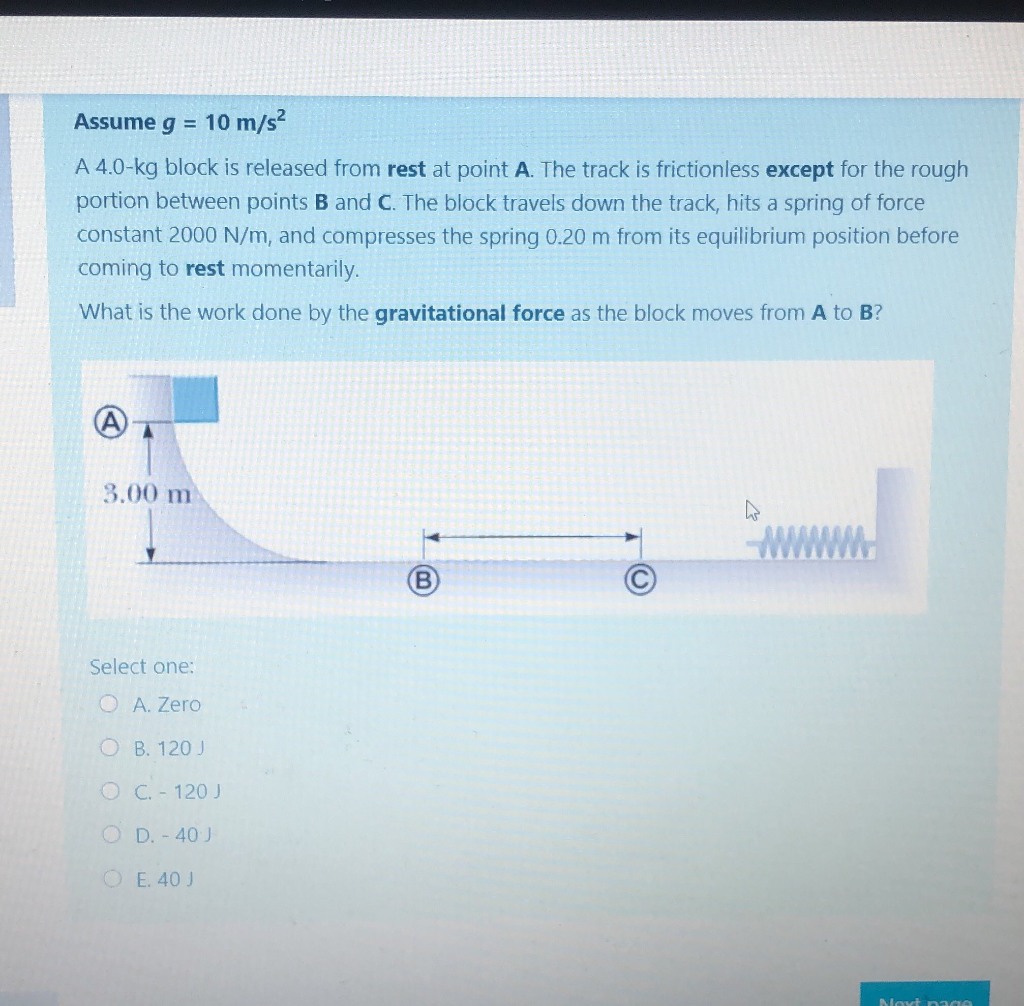 Solved Assume g = 10 m/s2 A 4.0-kg block is released from | Chegg.com
