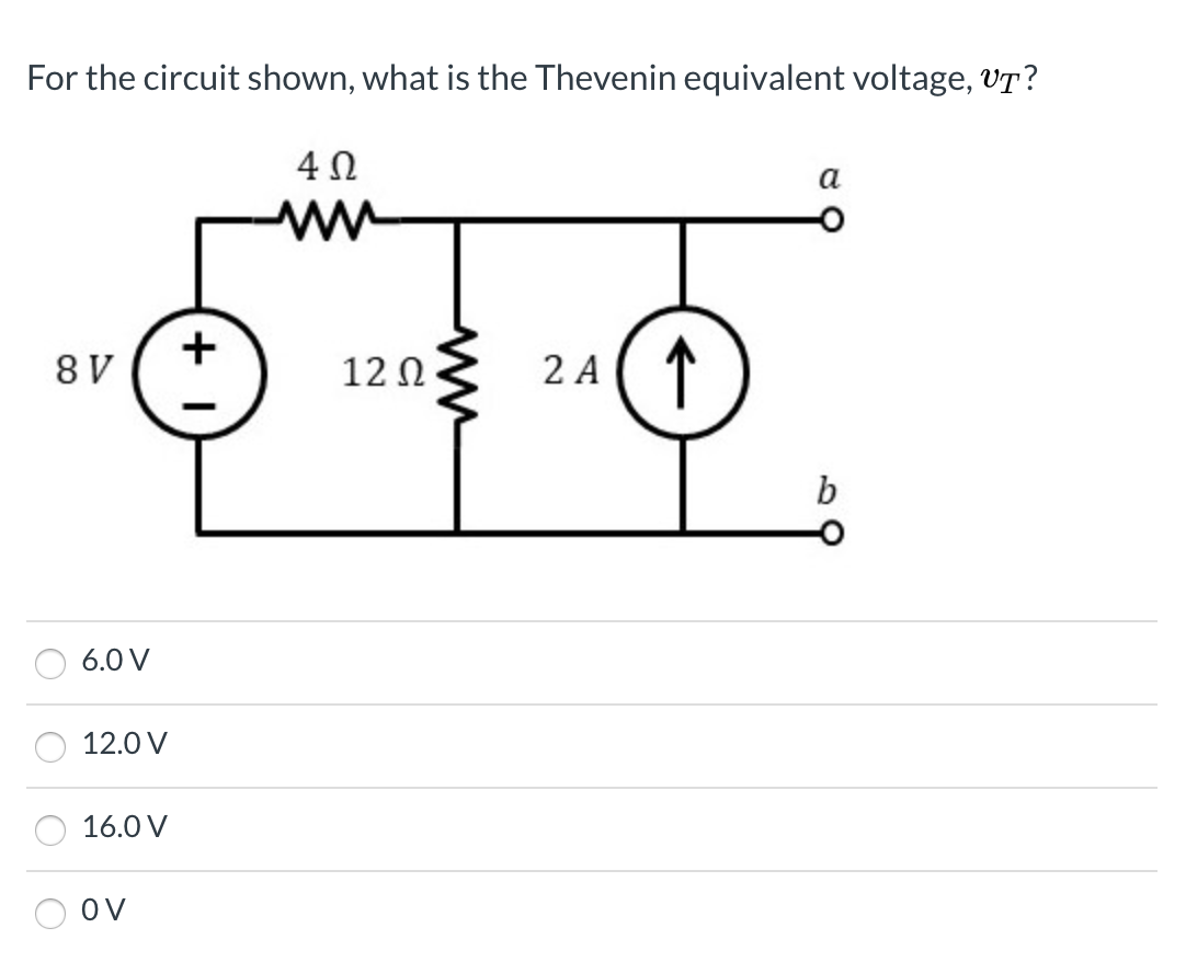 Solved For the circuit shown, what is the Thevenin | Chegg.com