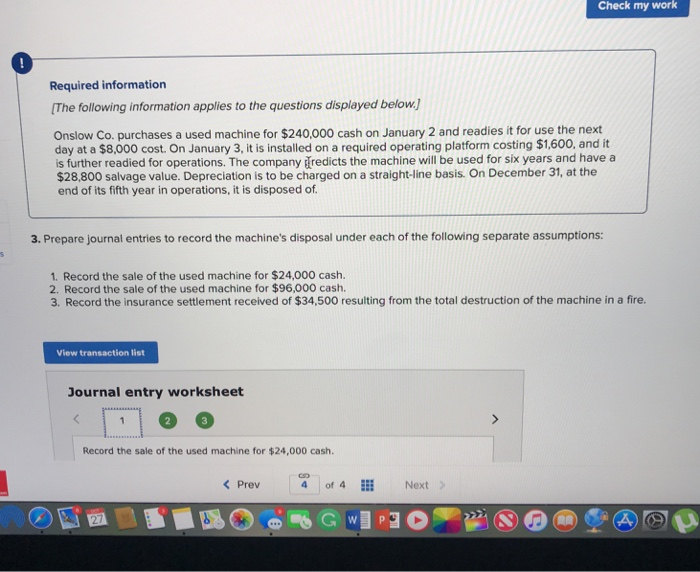 Solved Check my work Required information The following | Chegg.com